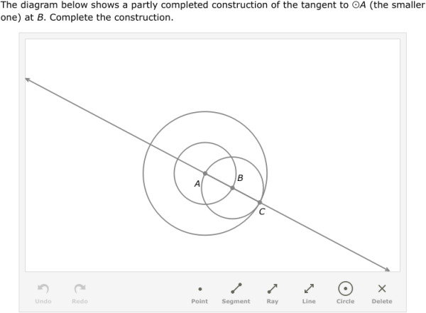 IXL - Construct a tangent line to a circle (Transition year maths practice)