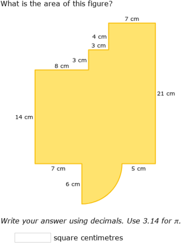 IXL - Area of compound figures with triangles, semicircles and quarter circles (6th class maths ...