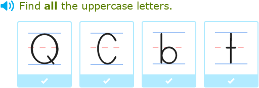 IXL - Find the uppercase letters (Senior infants English practice)