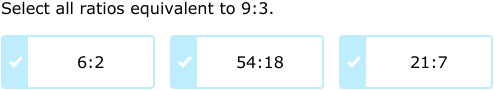 IXL - Identify equivalent ratios (3rd year maths practice)