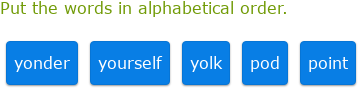 IXL - Order alphabetically based on the first three letters (5th class ...