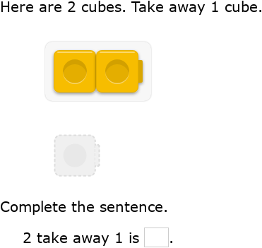 IXL - Take away cubes - numbers up to 5 (Senior infants maths practice)