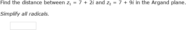 IXL - Distance in the Argand plane (5th year maths practice)
