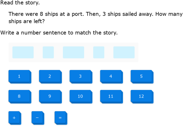 IXL - Addition and subtraction sentences for word problems - up to 20 (1st class maths practice)