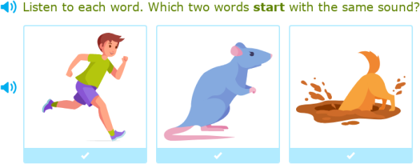 IXL - Which two words start with the same sound? (Junior infants ...