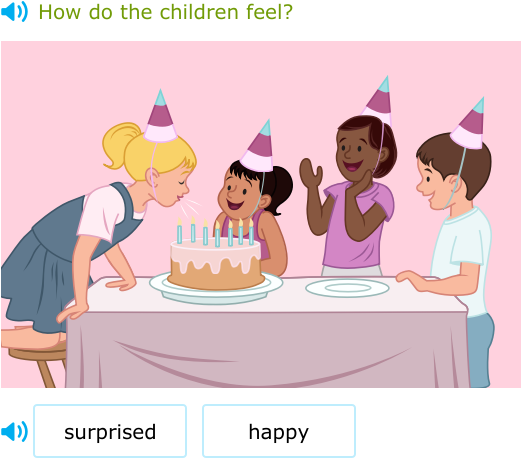 IXL - Which feeling matches the picture? (1st class English practice)