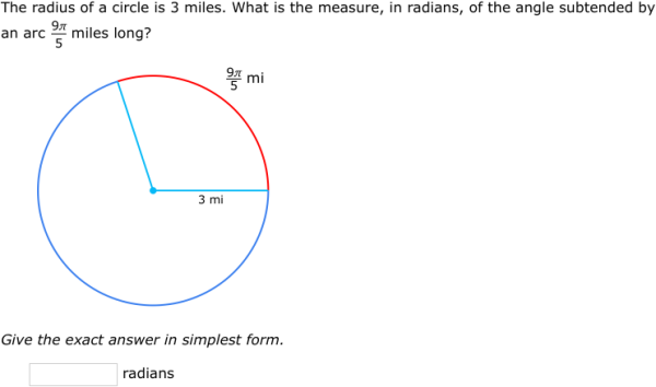 IXL - Radians and arc length (5th year maths practice)
