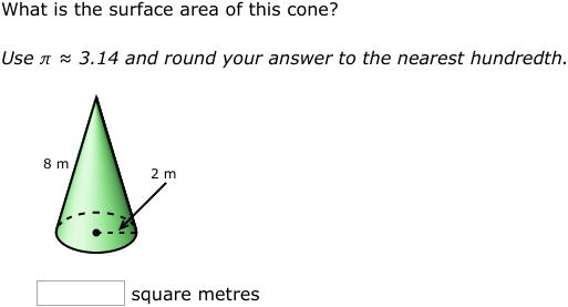 IXL - Surface area of cones (2nd year maths practice)