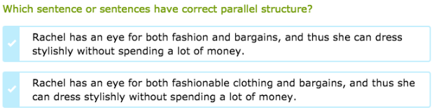 IXL Identify Sentences With Parallel Structure 6th Year English 