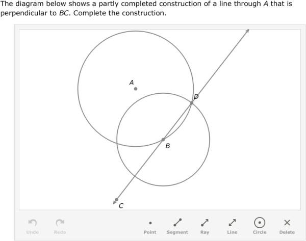 IXL - Construct a perpendicular line (Transition year maths practice)