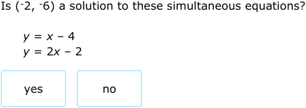 IXL - Is (x, y) a solution to the simultaneous equations? (Transition ...