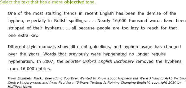 IXL - Compare passages for subjective and objective tone (6th year ...