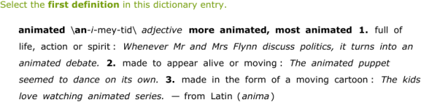 IXL - Use dictionary entries (1st year English practice)