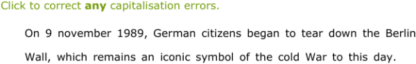 IXL - Correct capitalisation errors (6th year English practice)