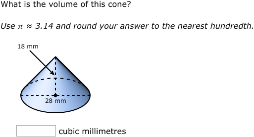 IXL - Volume of cones (2nd year maths practice)