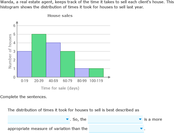 IXL - Choose appropriate measures of center and variation (6th class ...