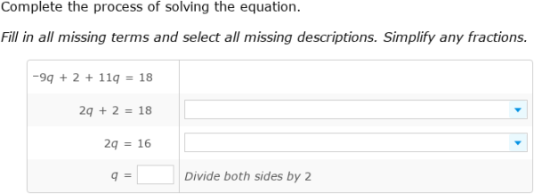 Ixl Solve Equations Complete The Solution 1st Year Maths Practice
