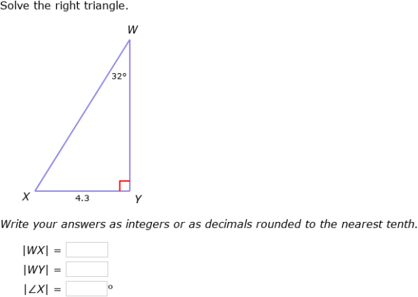 IXL - Solve a right triangle (Transition year maths practice)