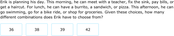 IXL - Combinations (6th class maths practice)