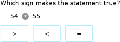 IXL - Compare numbers up to 100 using symbols (1st class maths practice)