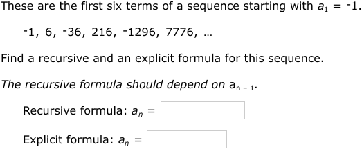 Ixl Find Recursive And Explicit Formulas 6th Year Maths Practice