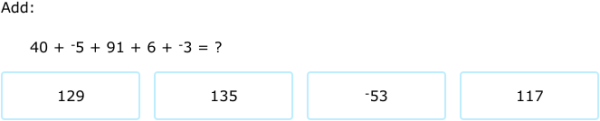 IXL - Add three or more integers (6th class maths practice)