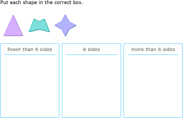 IXL - Sort two-dimensional shapes (1st class maths practice)
