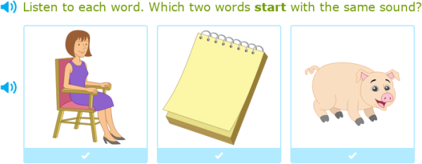 IXL - Which two words start with the same sound? (Senior infants ...