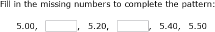 IXL - Number sequences involving decimals (4th class maths practice)