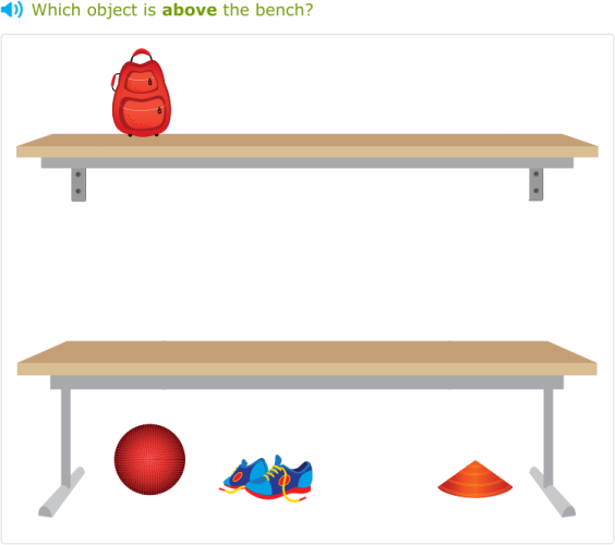 IXL - Above and below (Junior infants English practice)