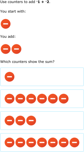 IXL - Add integers using counters (6th class maths practice)
