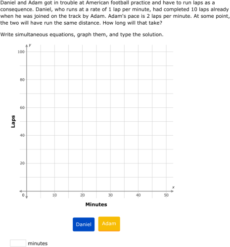 IXL - Solve simultaneous equations by graphing: word problems (3rd year maths practice)