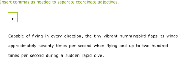 IXL - Commas with coordinate adjectives (5th year English practice)