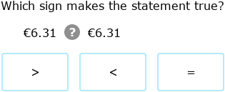 IXL - Compare money amounts (4th class maths practice)