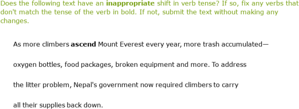 IXL - Identify and correct inappropriate shifts in verb tense (3rd year ...