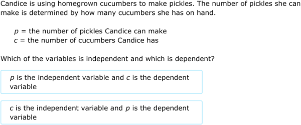 IXL - Identify independent and dependent variables (1st year maths ...