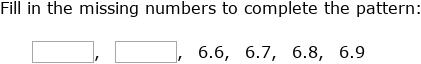 IXL - Number sequences involving decimals (3rd class maths practice)