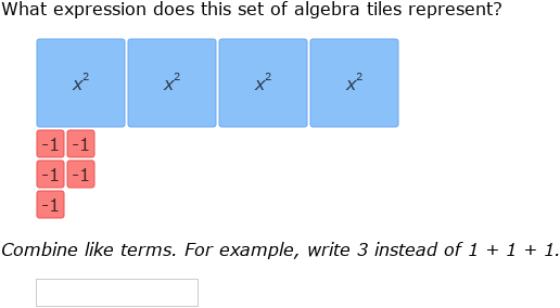 IXL - Model polynomials with algebra tiles (3rd year maths practice)