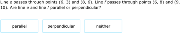 IXL - Slopes of parallel and perpendicular lines (3rd year maths practice)