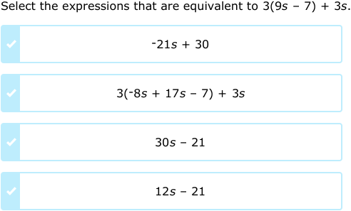 IXL - Identify equivalent linear expressions (2nd year maths practice)