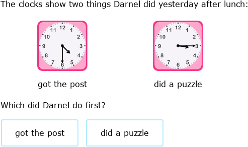 IXL - Compare clocks (2nd class maths practice)