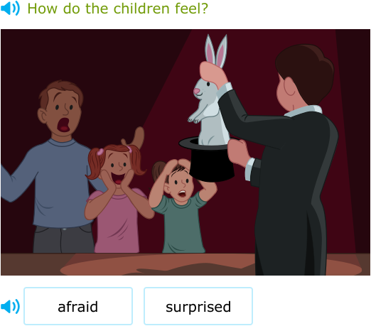 IXL - Which feeling matches the picture? (Senior infants English practice)