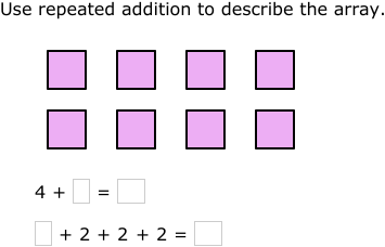 IXL - Write addition sentences for arrays - sums to 25 (2nd class maths ...
