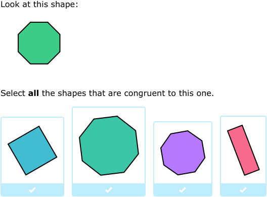 IXL - Identify congruent figures (4th class maths practice)