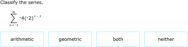 IXL - Identify arithmetic and geometric series (5th year maths practice)