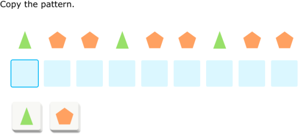 IXL - Shape patterns (Senior infants maths practice)