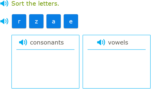 IXL - Sort consonants and vowels (1st class English practice)