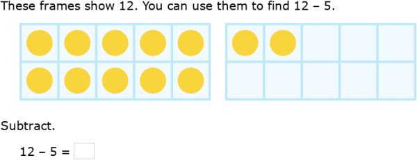 IXL - Use ten frames to subtract (1st class maths practice)