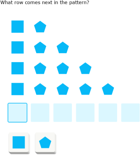 IXL - Find the next row in a growing pattern of shapes (4th class maths ...