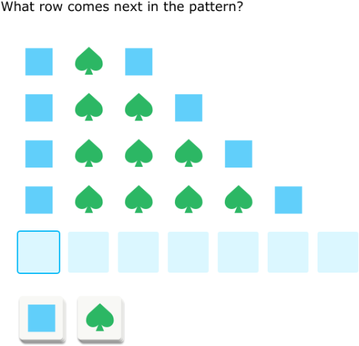 IXL - Find the next row in a growing pattern (1st class maths practice)